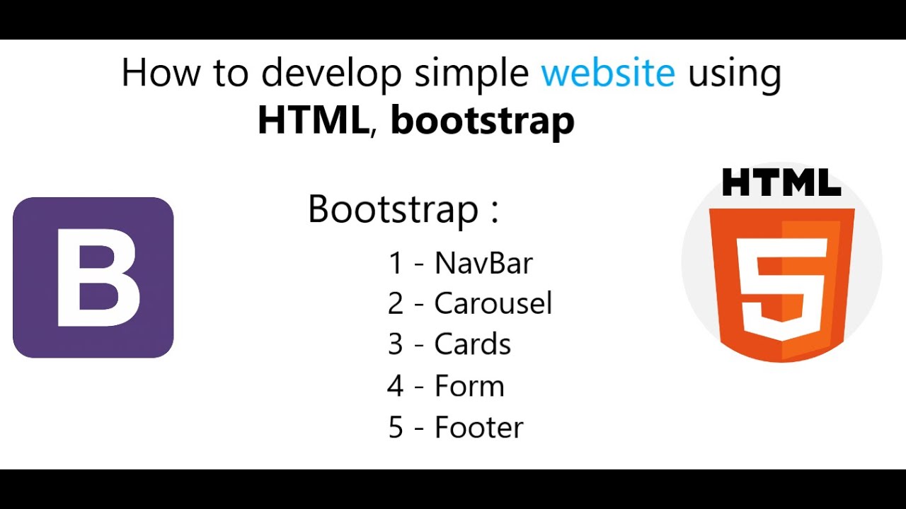 How To Develop Simple Website Using Html Bootstrap Navbar Carousel Cards Form