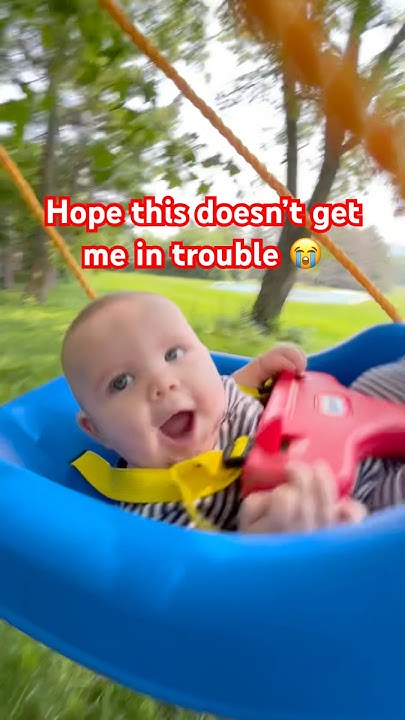 Baby’s first swing ride #momlifeunfiltered #amazonfinds # ...