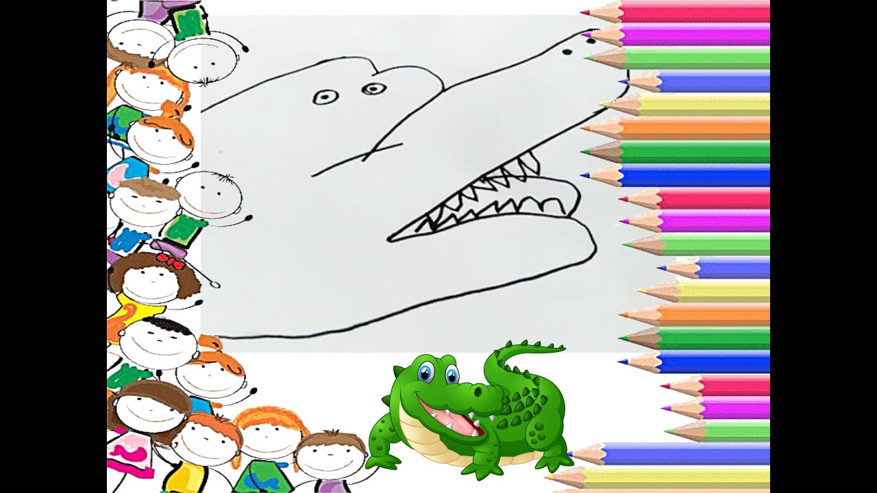 CARA MENGGAMBAR HEWAN BUAYA DENGAN MUDAH | How to draw crocodile - YouTube