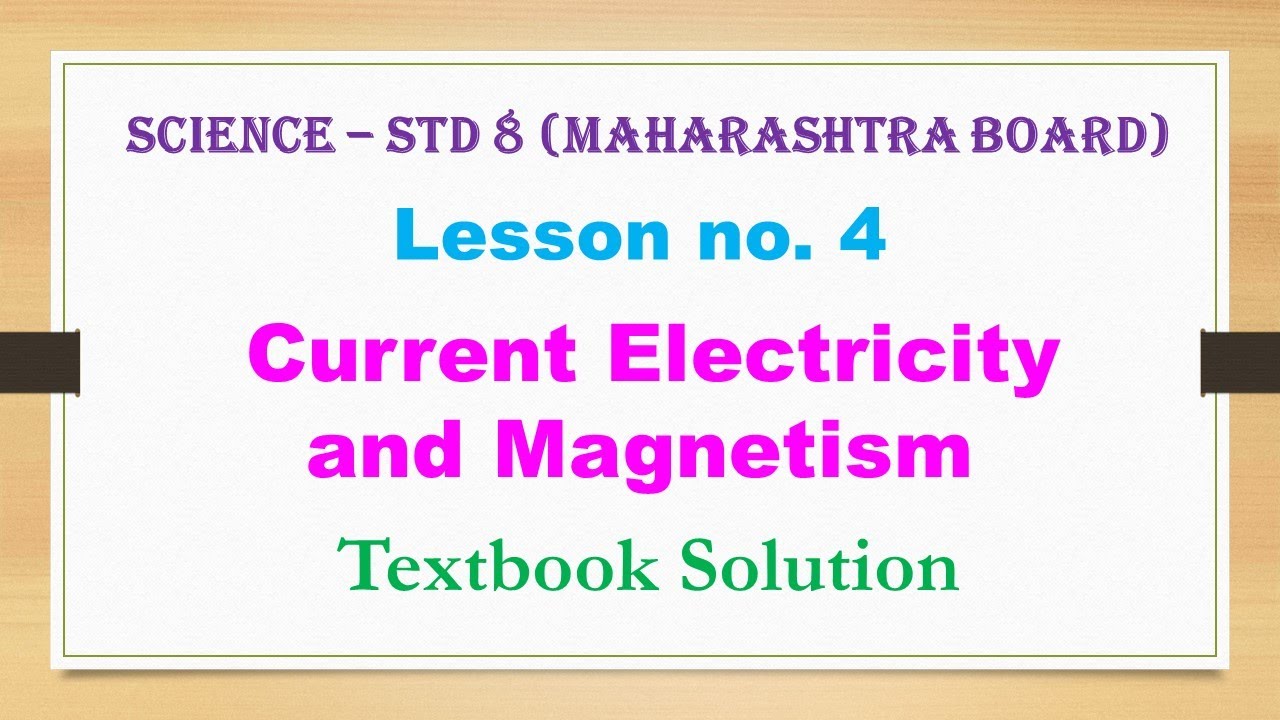 Current Electricity and Magnetism | lesson 4 | std 8 | textbook ...