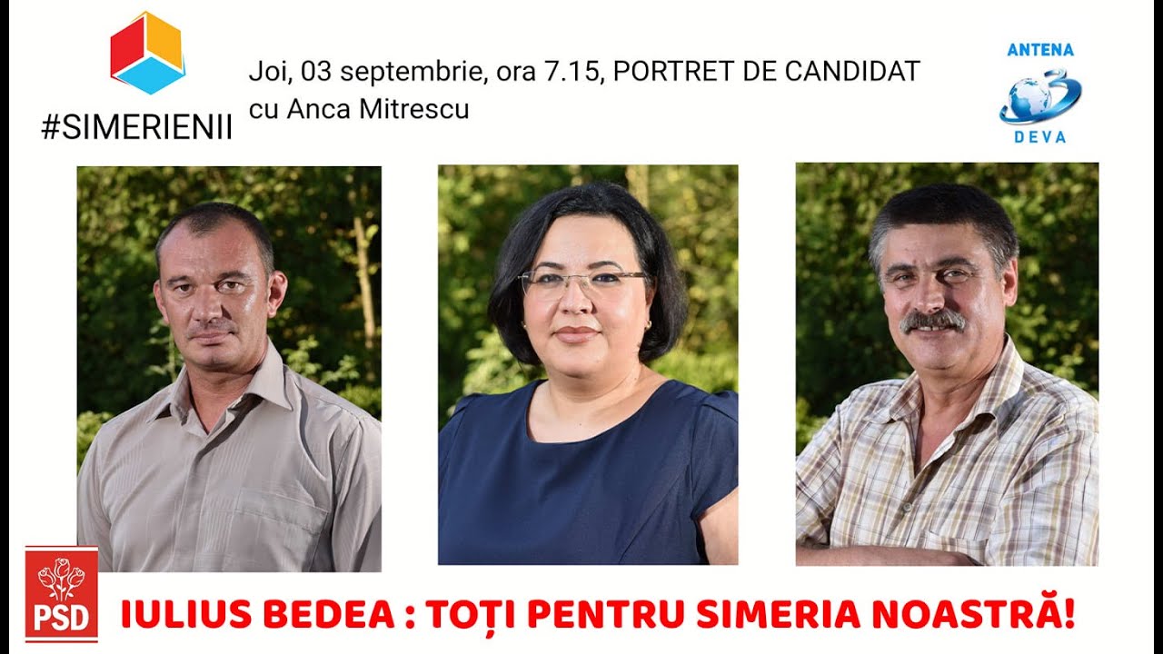 IULIUS BEDEA, PRIMAR PENTRU SIMERIA, EMISIUNEA PORTRET DE CANDIDAT ...