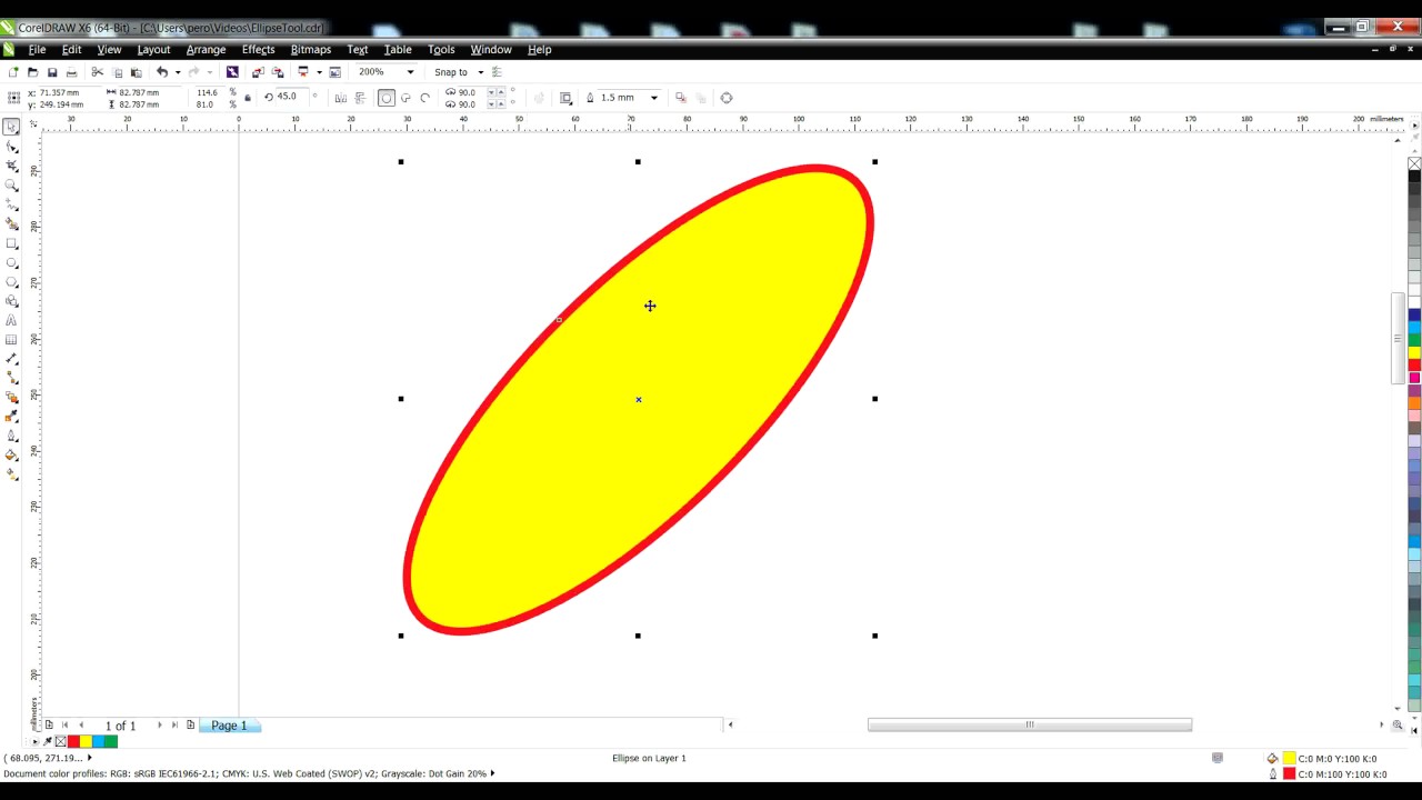 Beginner Basic Tutorial ELLIPSE TOOL OPTIONS CorelDRAW - YouTube