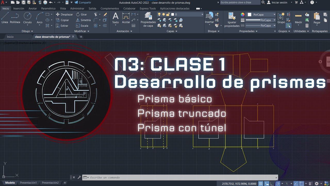 AutoCAD N3: CLASE 1 - DESARROLLO DE PRISMAS (BÁSICO, TRUNCADOY TÚNEL ...