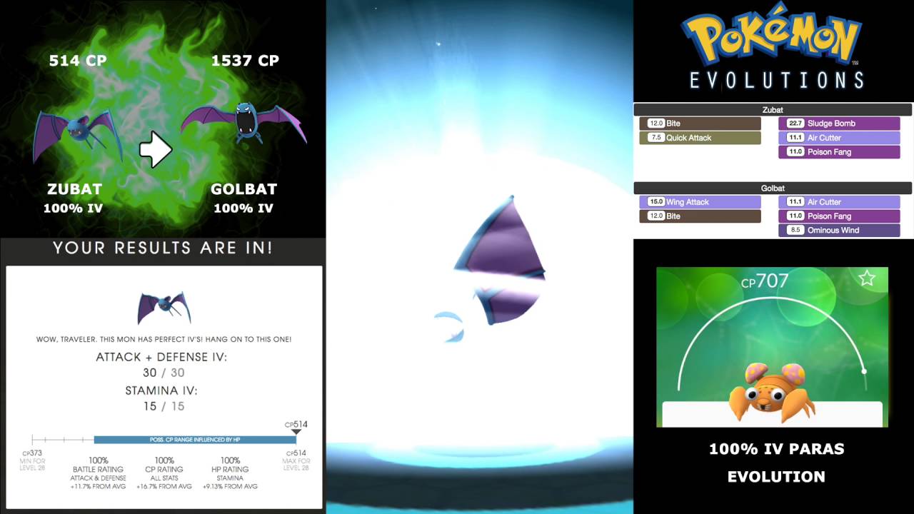 100% IV Zubat Golbat Evolution, Pokemon Go - YouTube