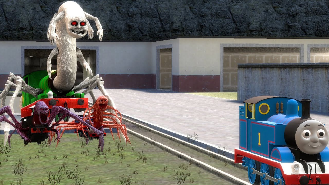 Building A Thomas Train Chased By Cursed Percy And Cursed Train Toby ON ...