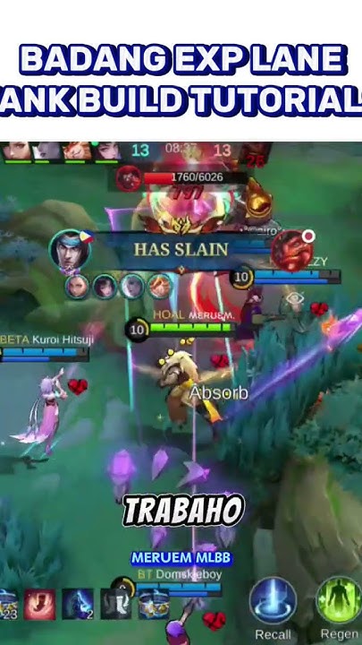 Badang Exp Lane Tank Build Tutorials MLBB. The best emblem and build for Badang Mobile Legends ...