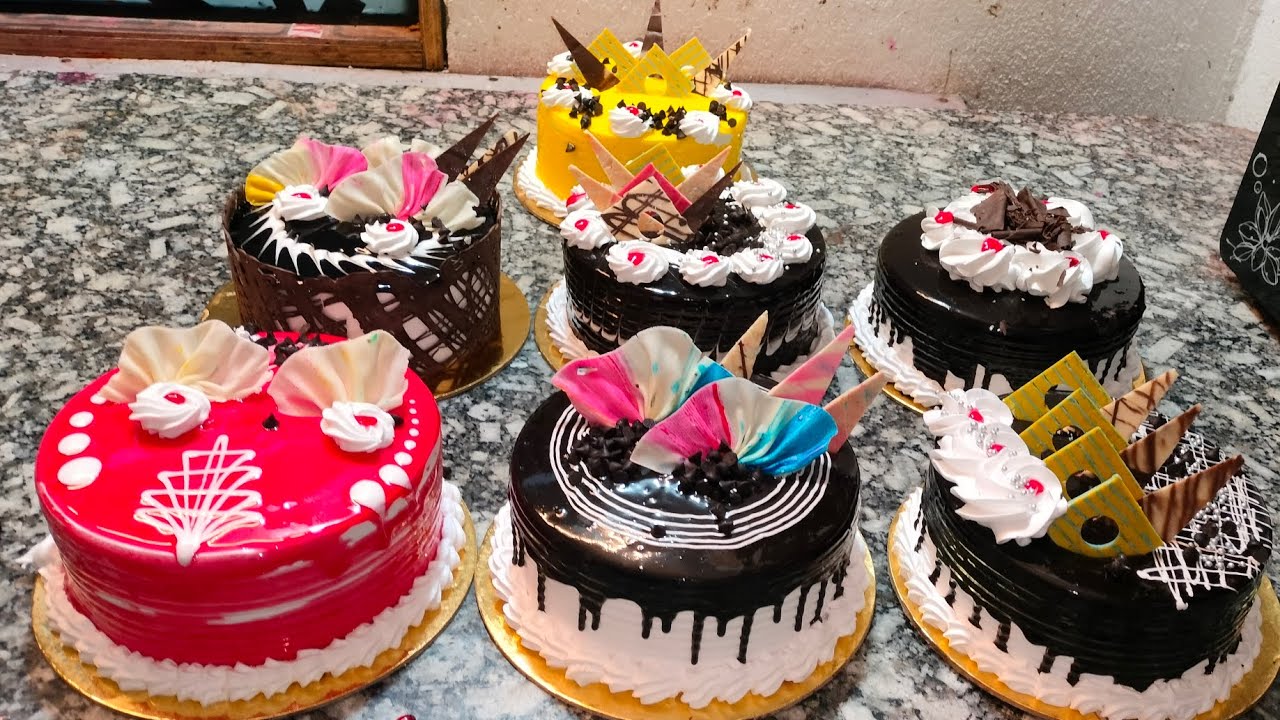 counter cake design half kg cake design garnish cake design #cake # ...