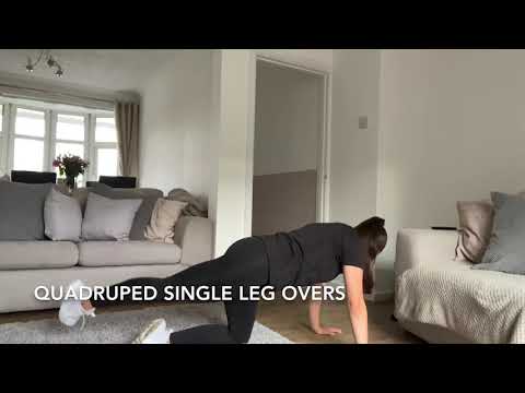 Home workout guide - Quadruped single leg overs demonstration - YouTube