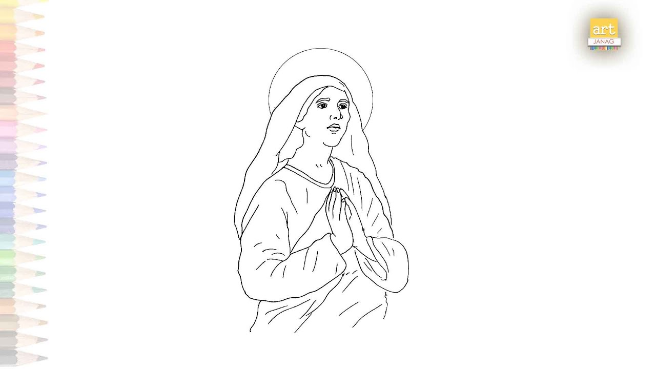 Saint Monica drawing | Easy drawing videos | How to draw Saint Monica ...