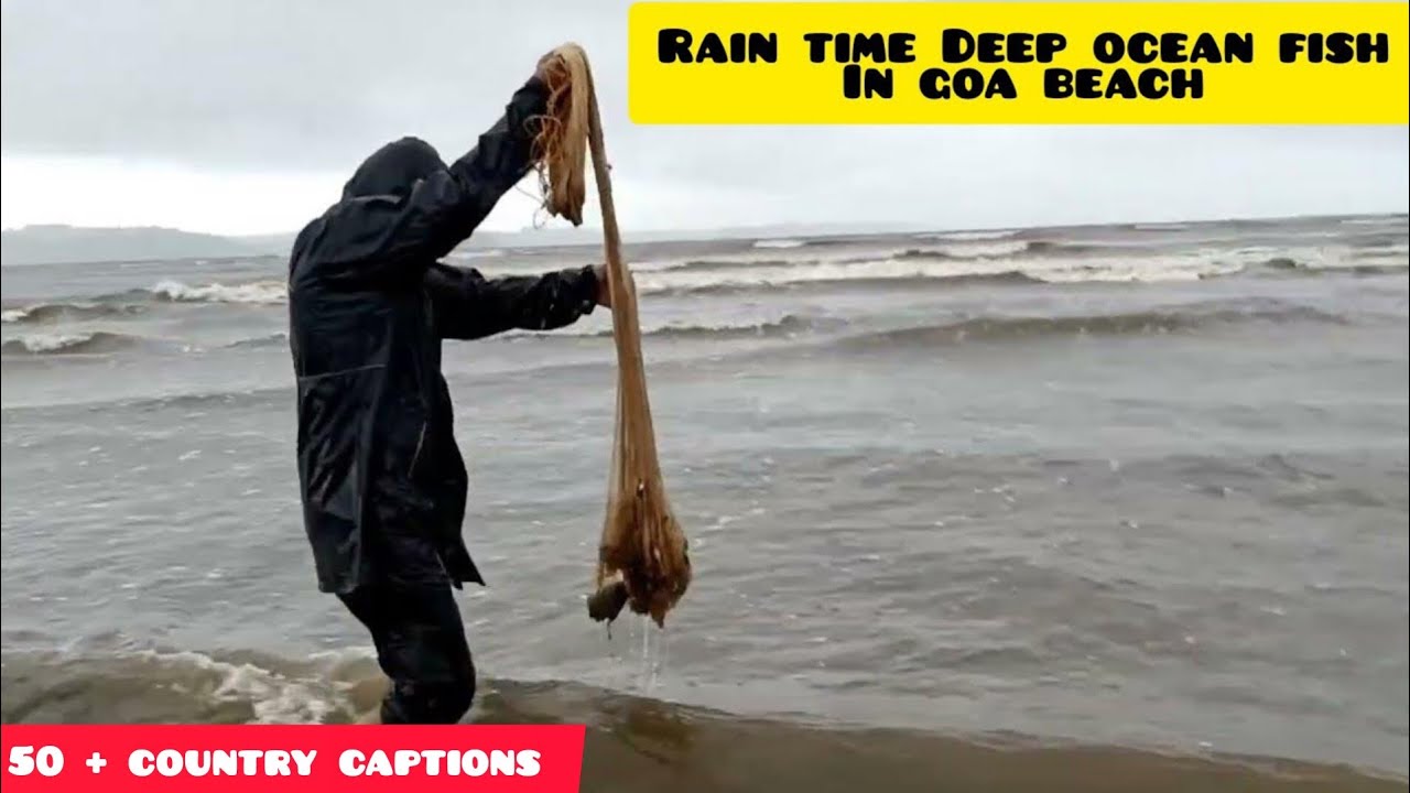 Travel to Agassaim Beach Rain time 🏞️🌧️ Fishing in Goa beach .. - YouTube