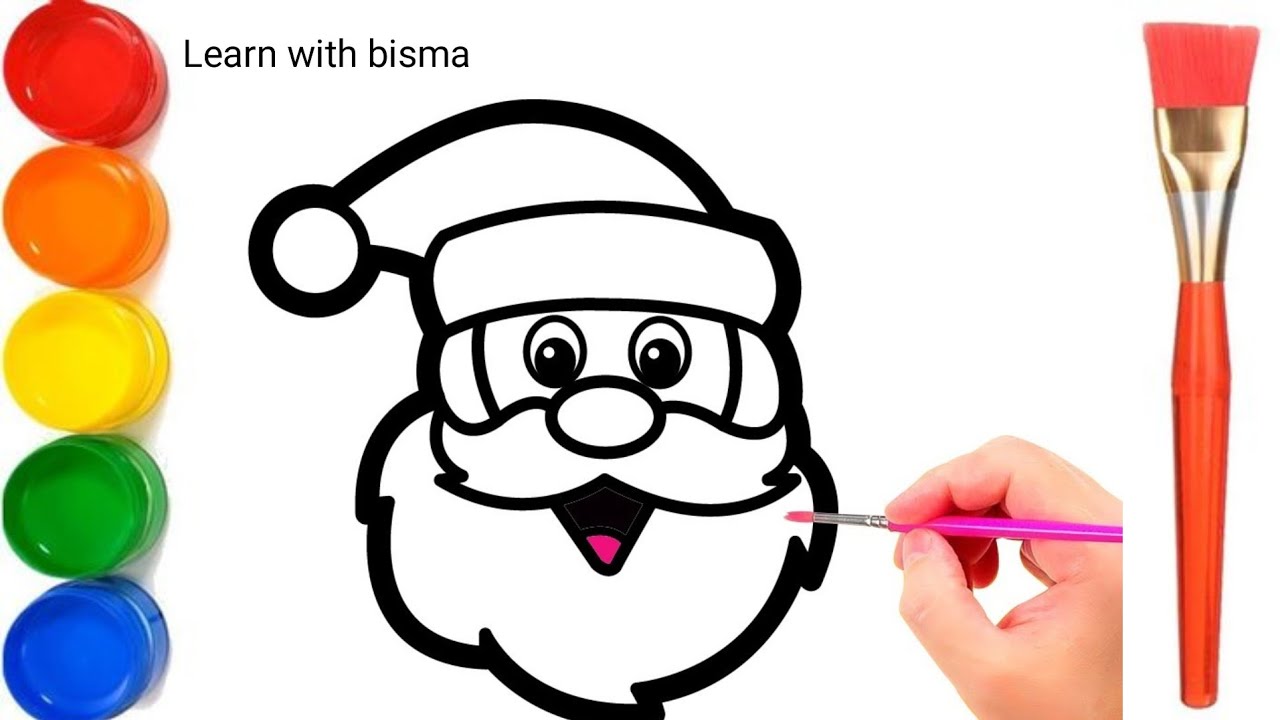 How to Draw santa claus drawing, Painting and Coloring for Kids ...
