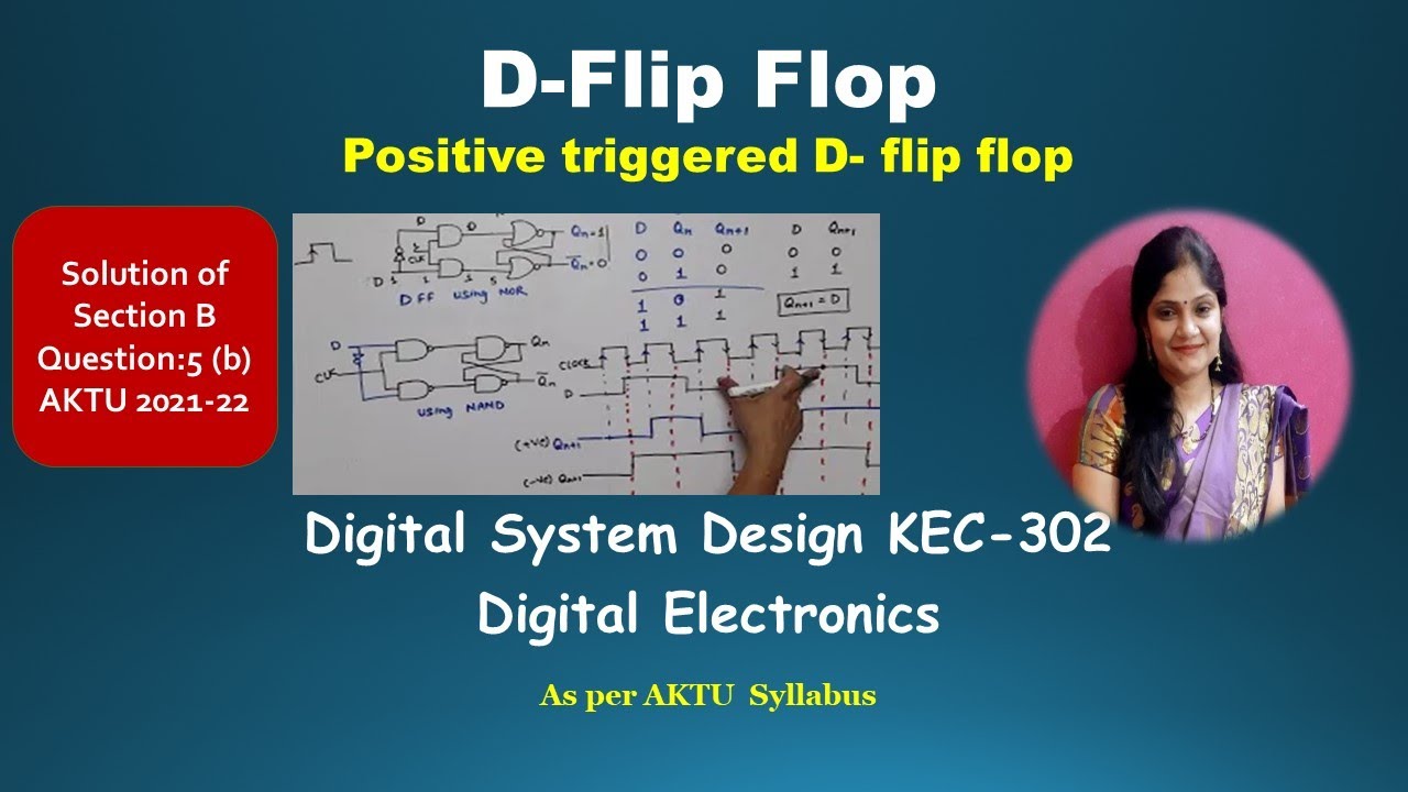D flip flop | Positive edge D flip flop with waveform | Solution of ...