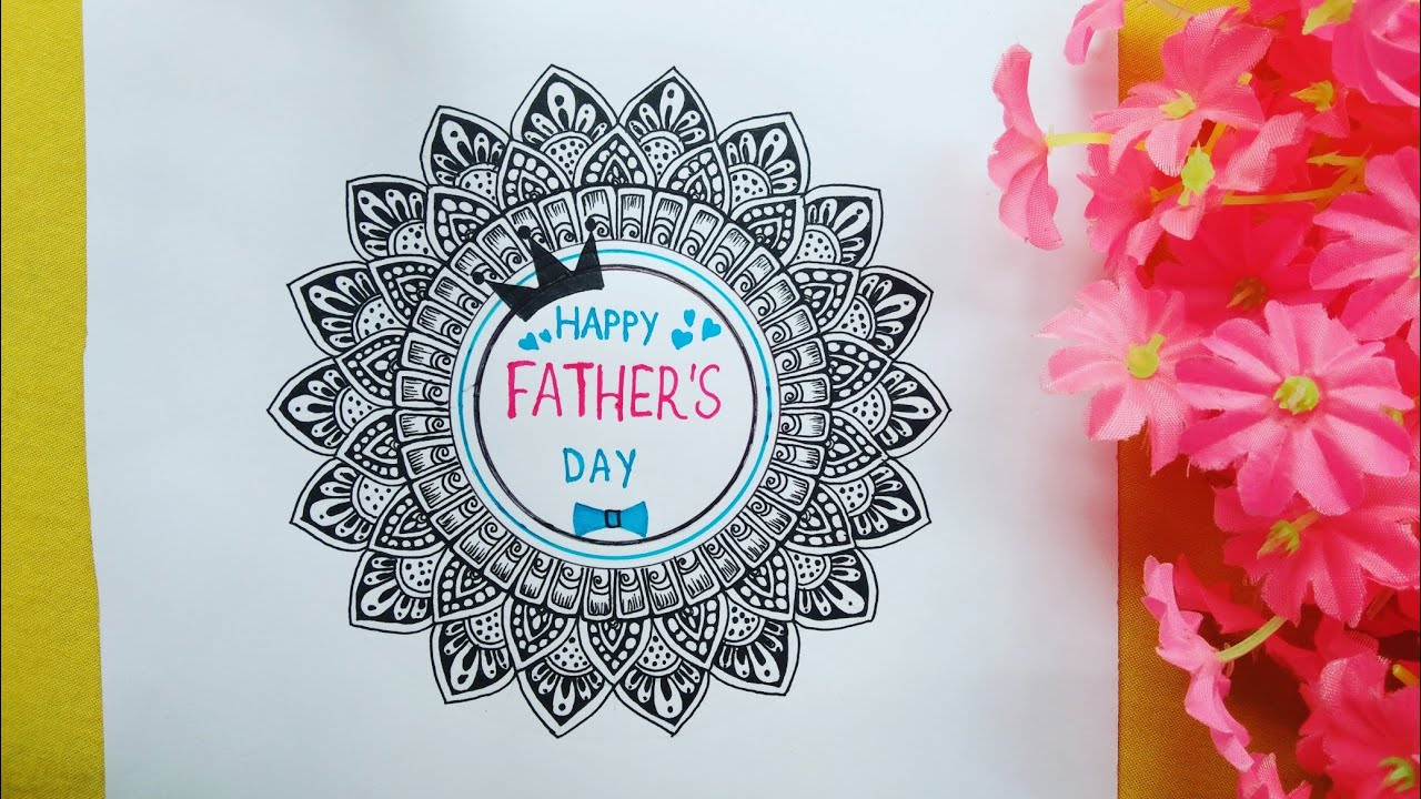 Father's Day Special Mandala Art || How to draw Mandala for beginner's ...