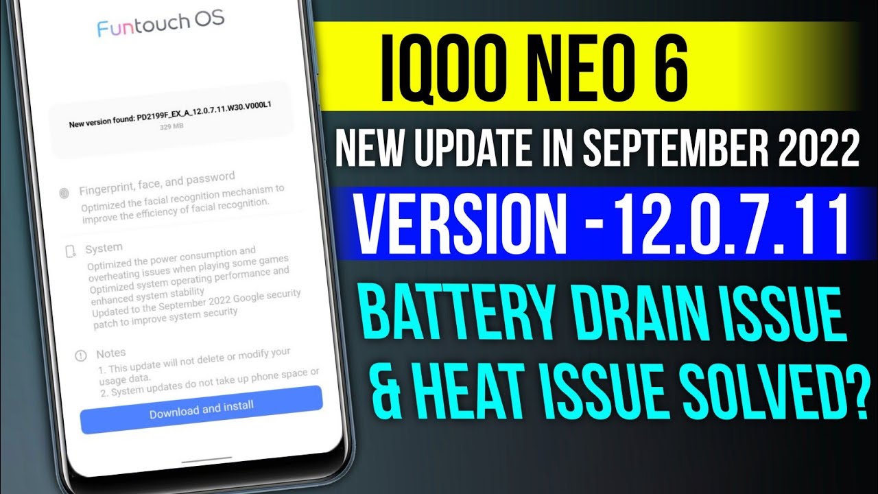IQoo Neo 6 New Update in September |IQoo Neo 6 12.0.7.11 Update | IQoo ...
