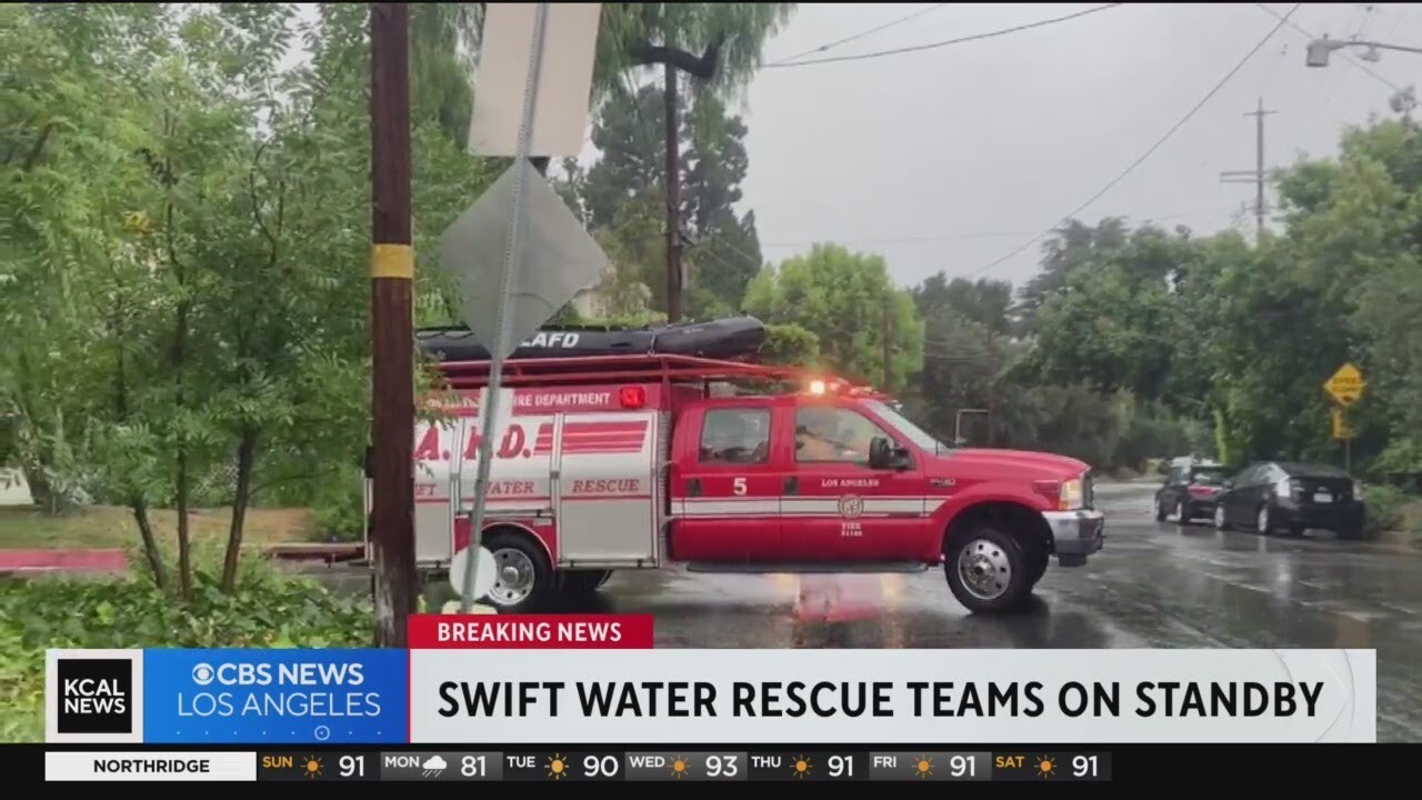 Swift water rescue teams on standby throughout SoCal - YouTube
