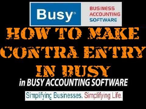 How to Make A Contra Entry in Busy || Cash Or bank Entry in Busy ...