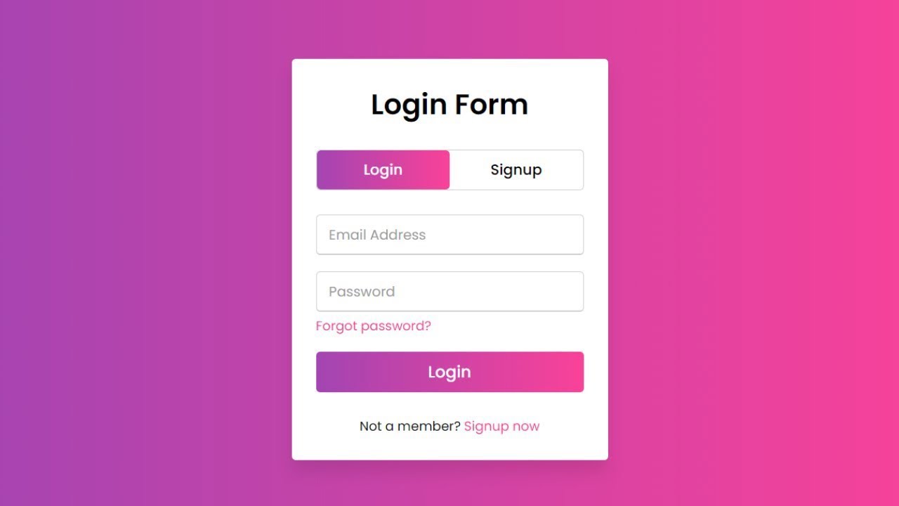 How To Create Login Form In HTML and CSS Make Sign In Form Design Afrad ...