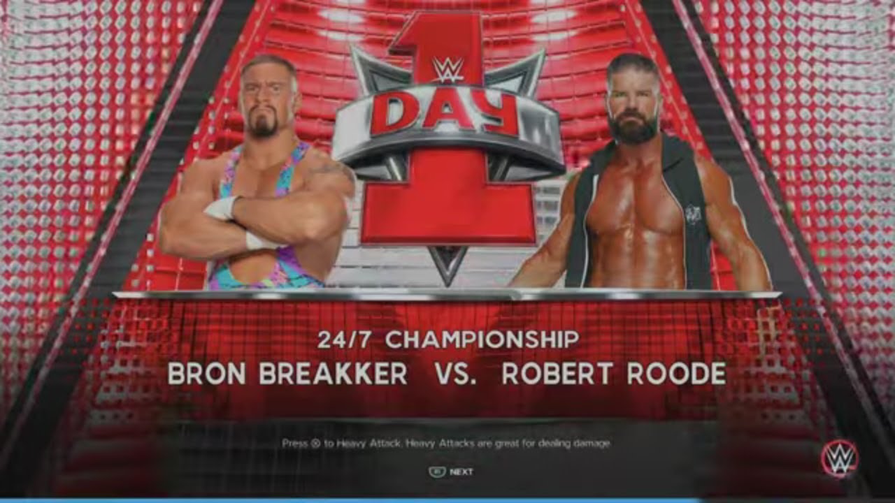 WWE 2K23 Robert Roode Vs Bron Breakker 1 VS 1 Match WWE 24/7 Tittle ...