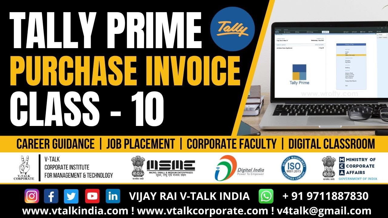 How to use Purchase Invoice part 1 in Tally Prime | Class 10 Tally ...