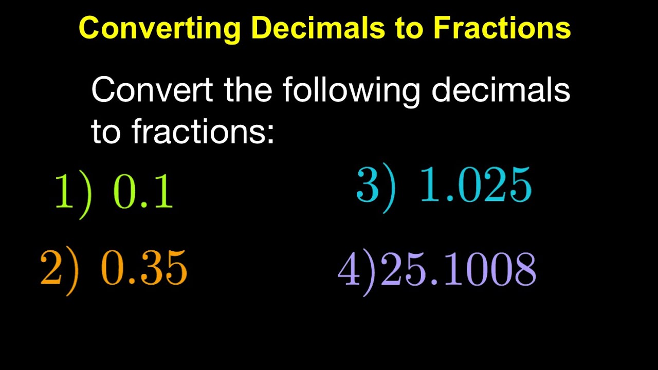 Converting Decimals to Fractions (Tagalog/Filipino Math) - YouTube