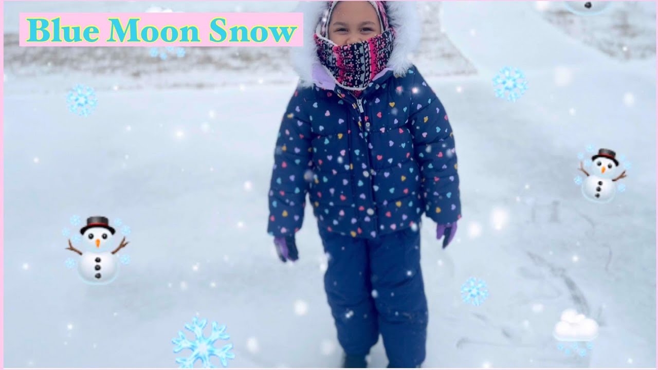 Enjoying the Once in A Blue Moon Snow - YouTube