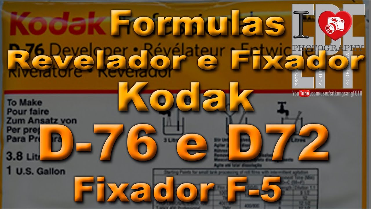 Revelador Kodak D76 - D72 - Fixador F-5 - Formulas Foto Preto e Branco ...
