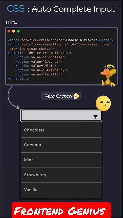 CSS Autocomplete Input #css #code #html #coding #javascript - YouTube