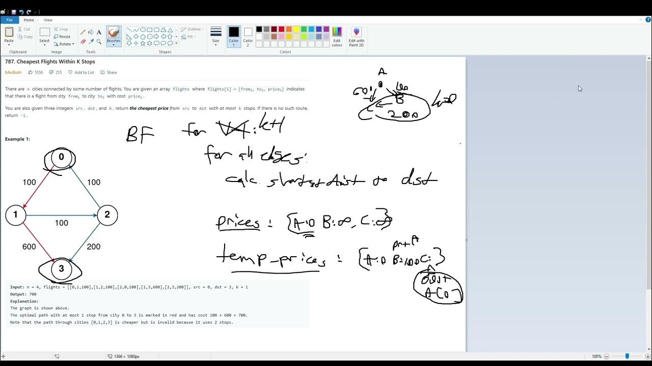 Leetcode 787 Cheapest Flights Within K Stops Python Youtube