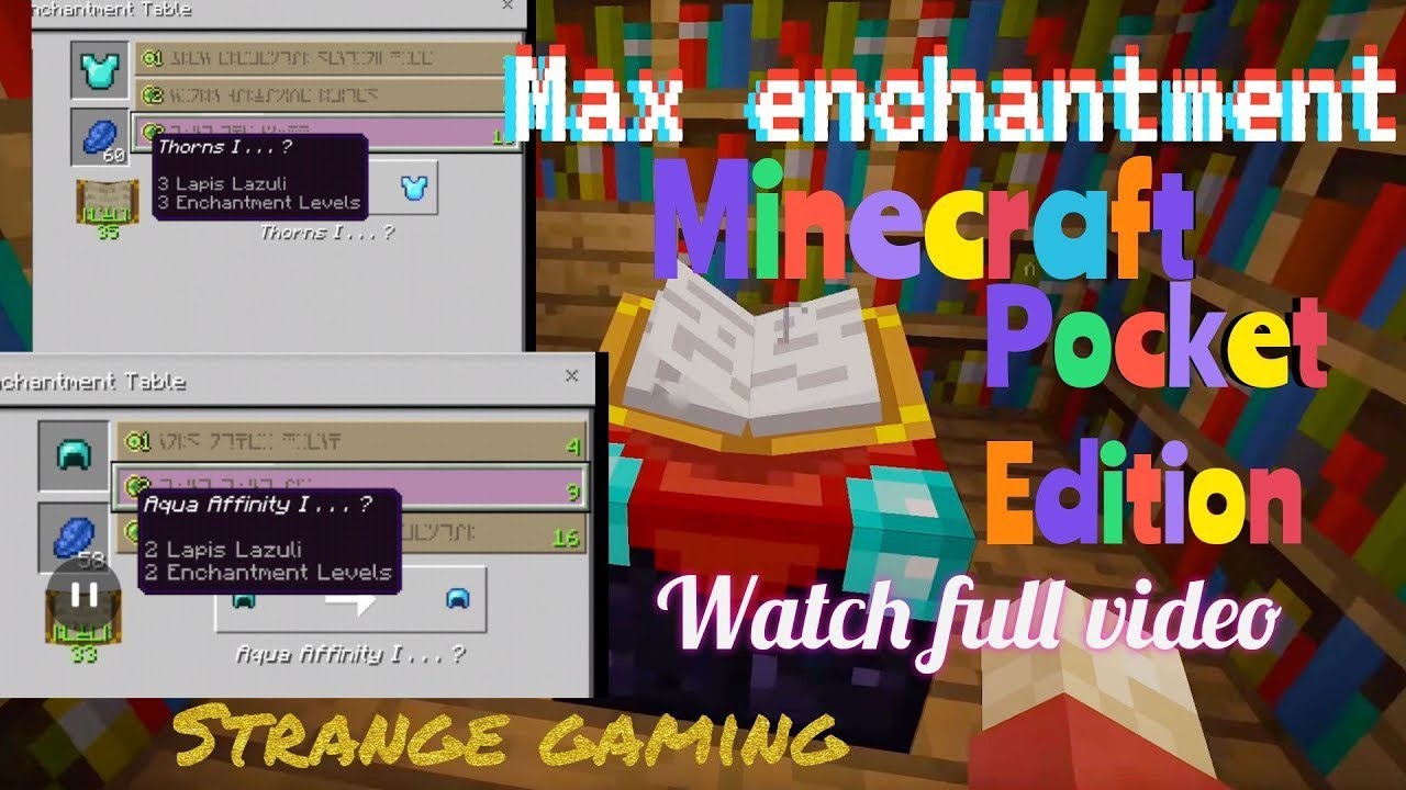 Max level enchantment Minecraft pocket edition ep 6 - YouTube