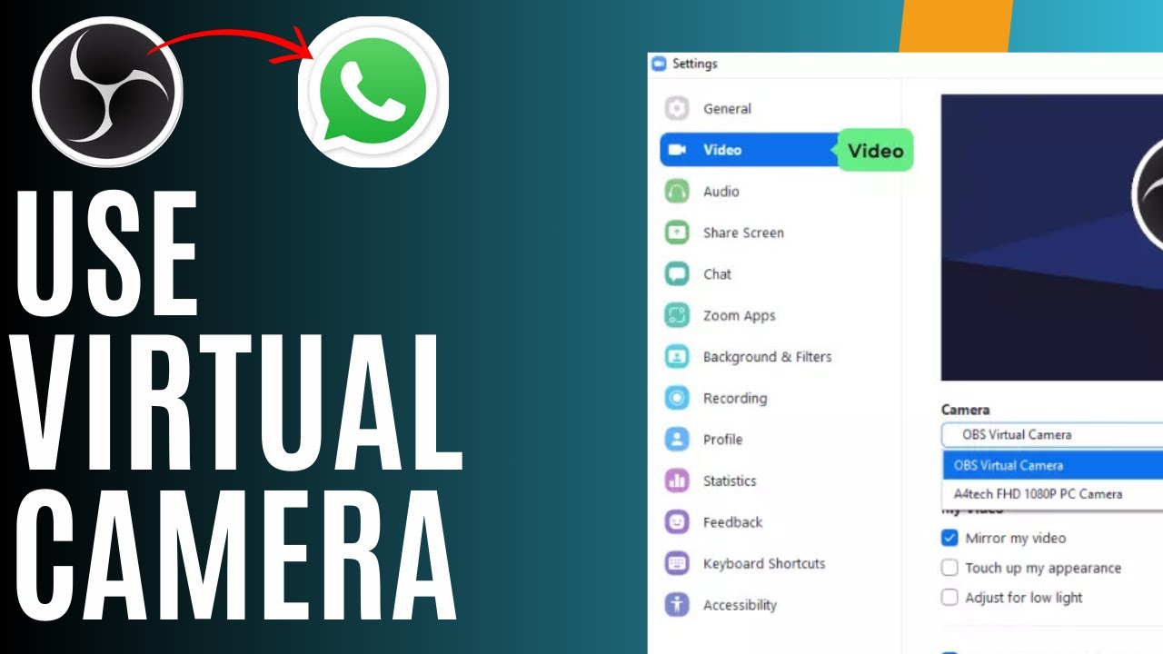 OBS Virtual - Camera WhatsApp Desktop Tutorial - YouTube
