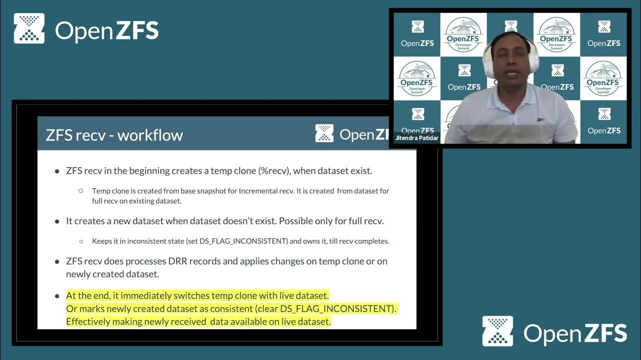 Improving ZFS send/recv by Jitendra Patidar - YouTube