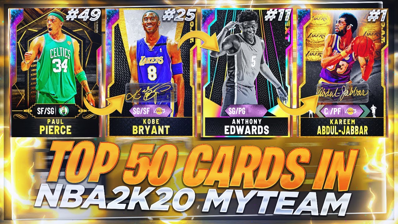 RANKING ALL OF THE TOP 50 CARDS IN NBA2K20 MYTEAM!! THE TOP 50 CARDS IN ...