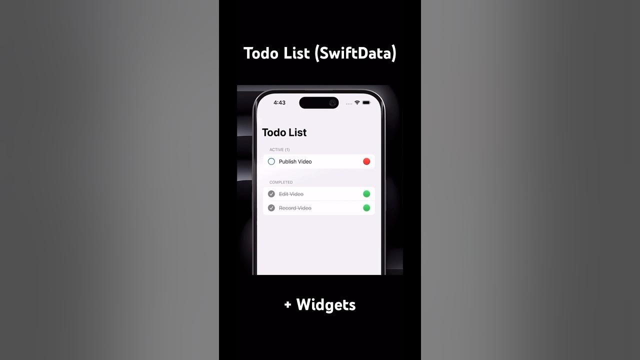 Let’s create a minimal Todo List app with SwiftData with interactive widgets using SwiftUI - YouTube