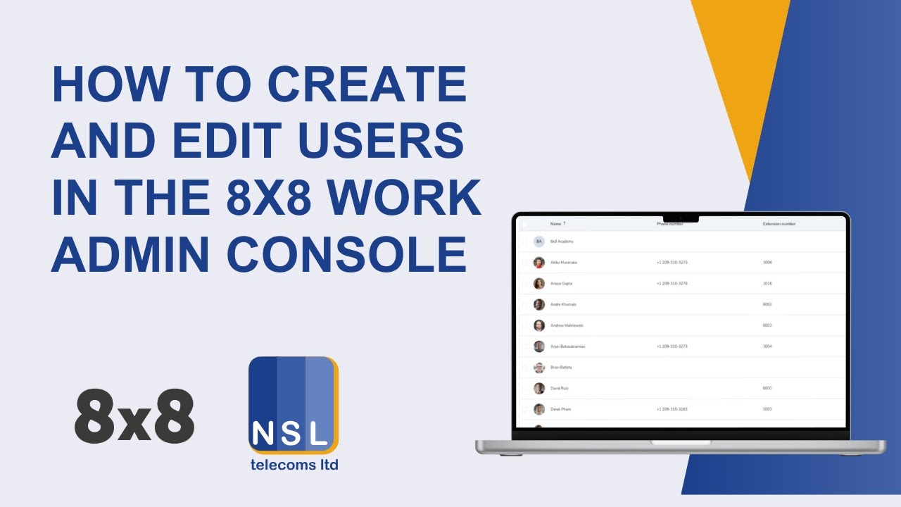 How to create and edit users in the 8x8 Work Admin Console - YouTube