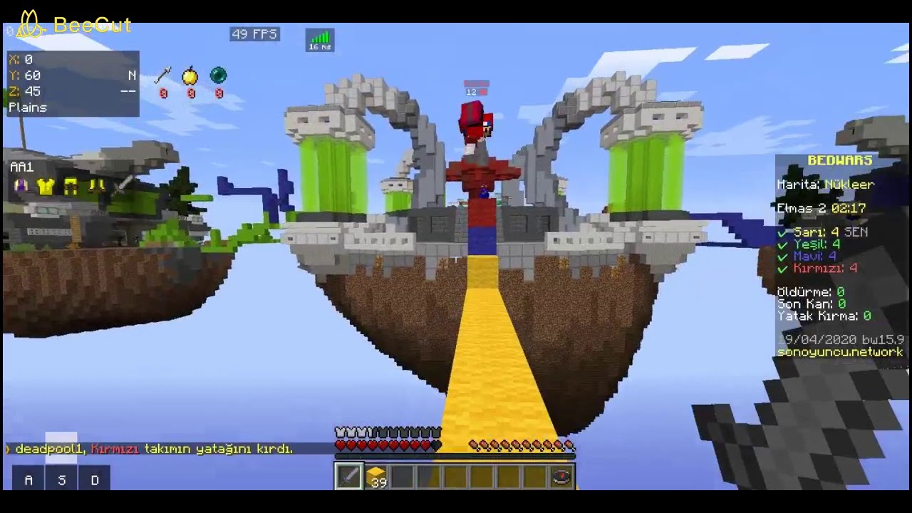 Emre ile minecraft bedwars oynuyoruz - YouTube