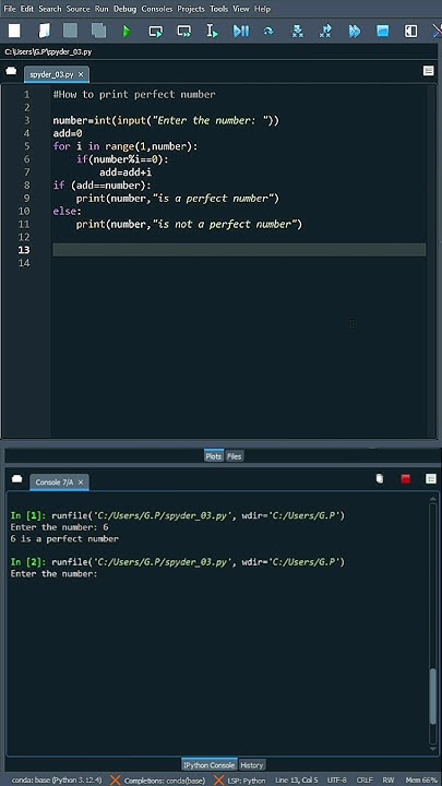 How to Check Perfect Numbers in Python - YouTube