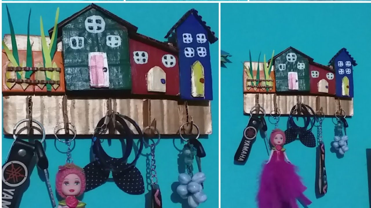 Home/Wall Decorating Ideas☆Cardboard Craft Ideas☆How To Make Key Holder ...