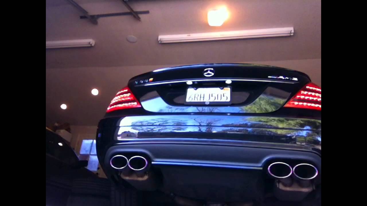 W221 S65 AMG Custom Exhaust (cold start) - YouTube