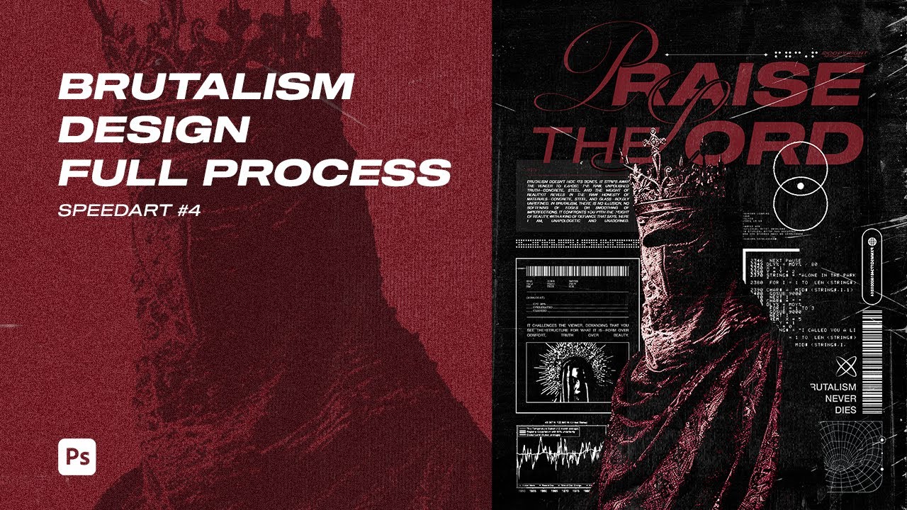 Brutalist Poster Design | Full Speed Art Process | Bold Typography ...