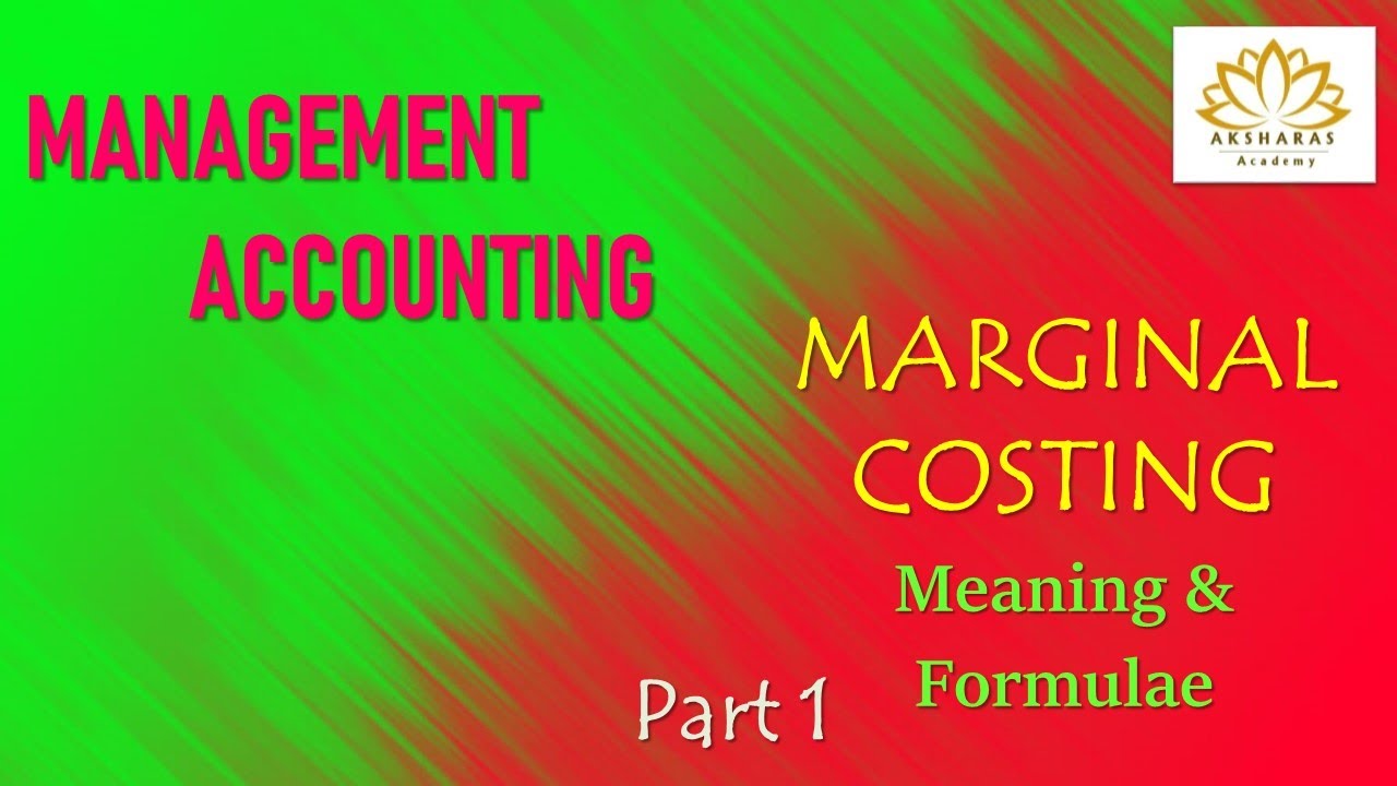 Management Accounting - Marginal Costing - Meaning and Formulas - Tamil ...