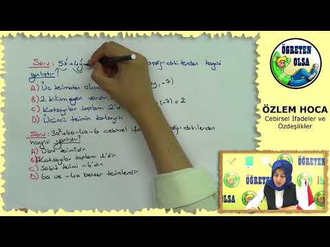 TEOG- MATEMATİK- ÖZLEM HOCA- Cebirsel İfadeler ve Özdeşlikler PART 1