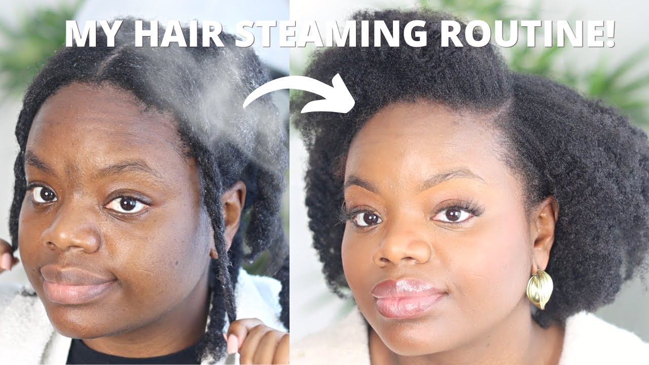 Steaming & Deep Conditioning Routine For INTENSE moisture 💦 | 4C Hair ...