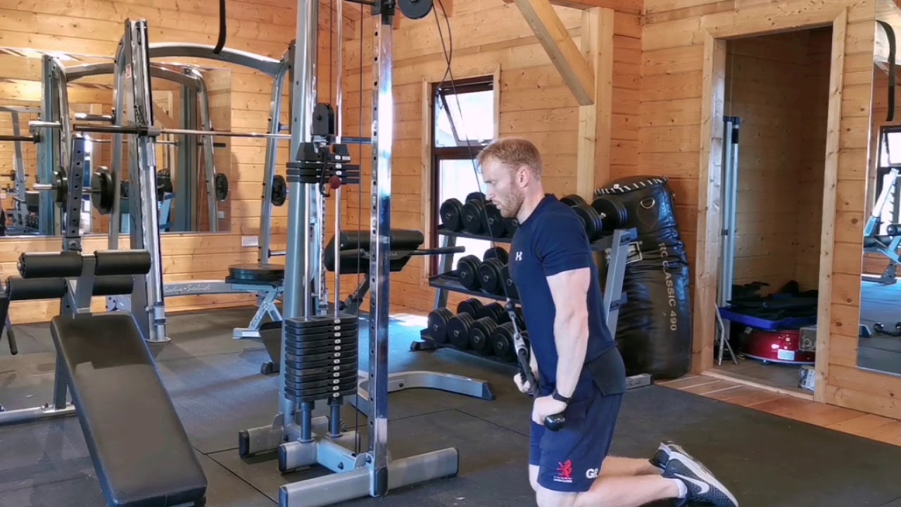 Kneeling Tricep Rope Pushdown - YouTube