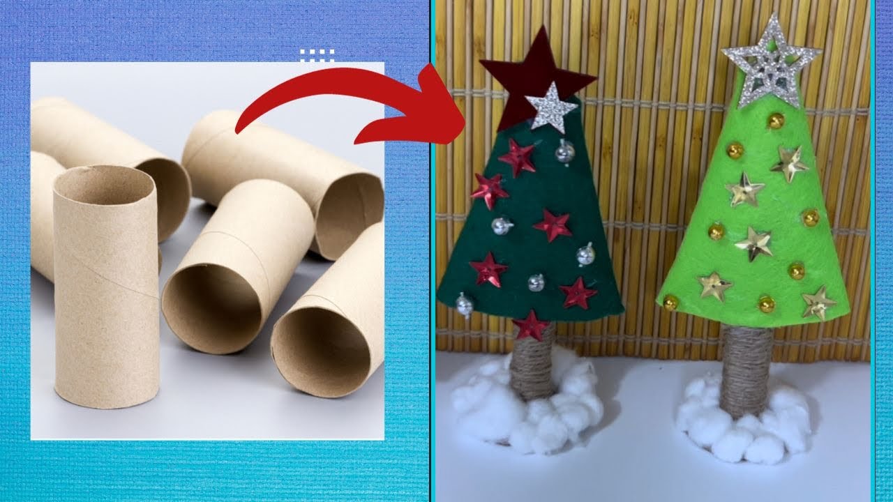DIY Christmas Tree 🎄 with Toilet Paper Rolls / Χριστουγεννιατικες ...