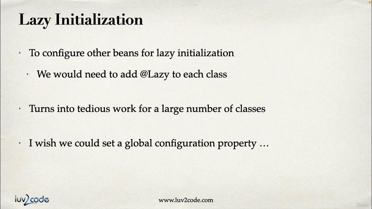 Spring Core_019 Lazy Initialization Overview - YouTube
