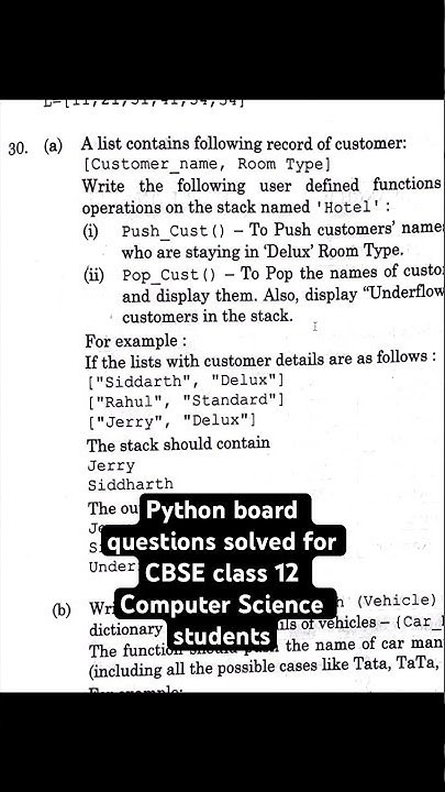 Board questions solved for CBSE Computer Science students #cbse #python #class12th # ...