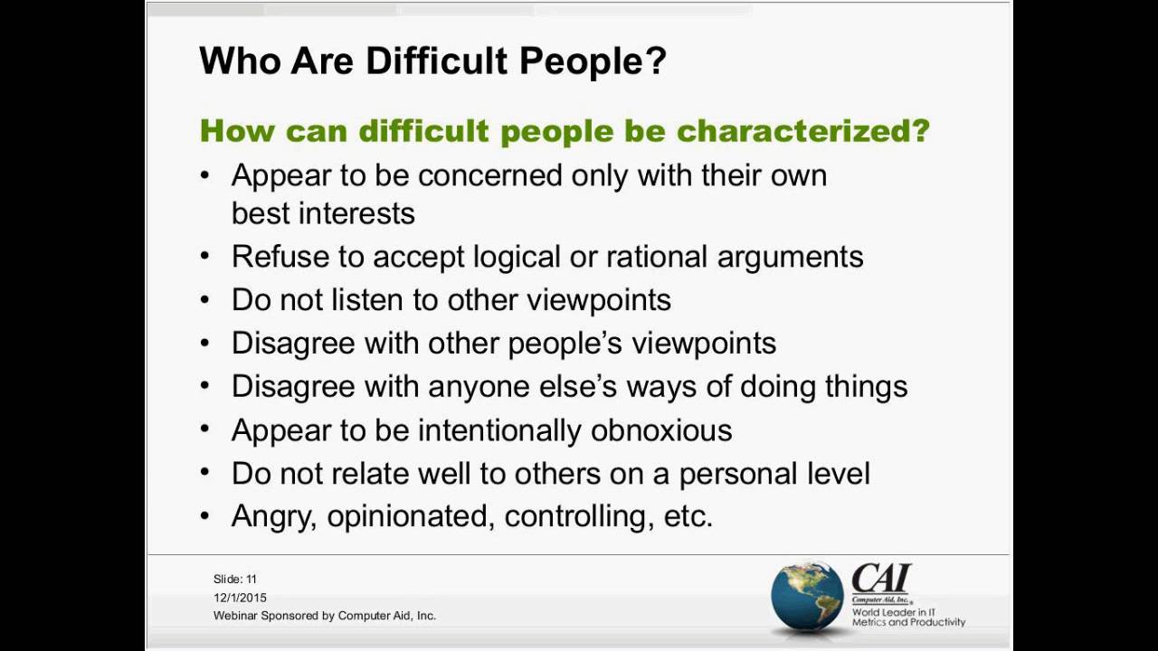 Managing Difficult Personalities - YouTube
