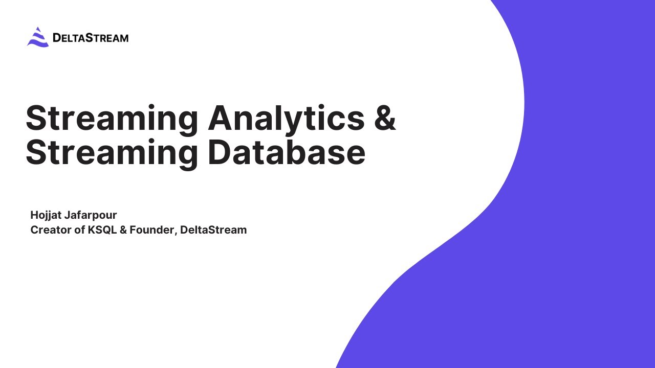 Streaming Analytics and Streaming Database Webinar - YouTube