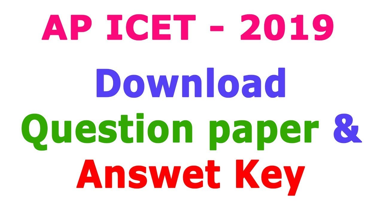 AP ICET 2019 Question papers | ap icet 2019 key answers - YouTube