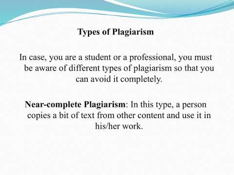 Most Common Types of Plagiarism and How to Avoid Them - YouTube